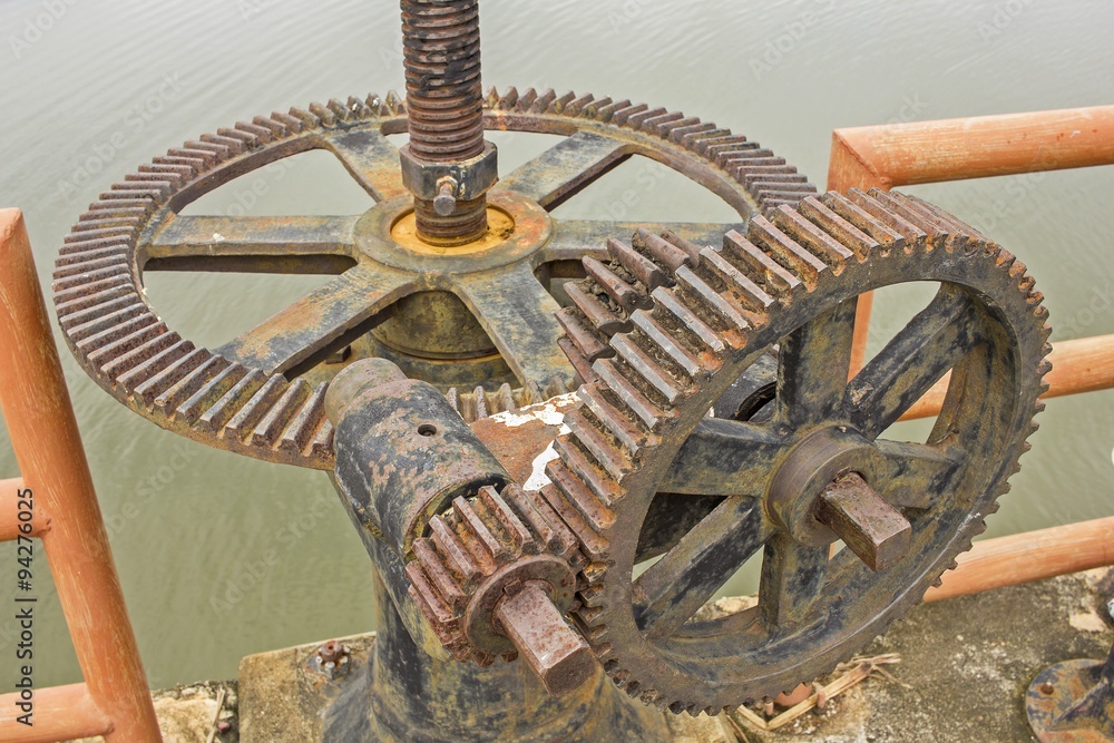 rusty water gate valve, gear Wheel of water gate valve, Thailand Stock ...