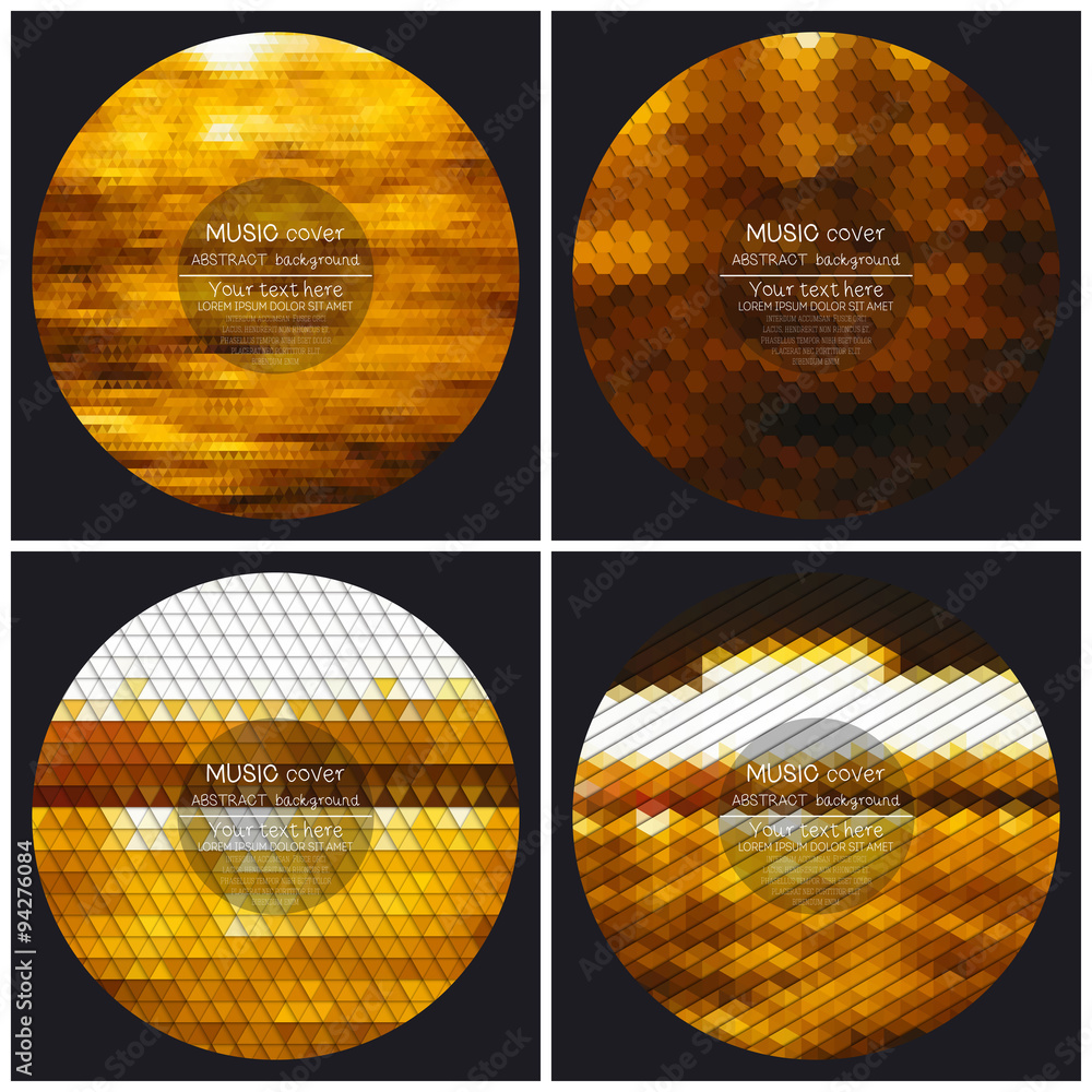 Set of 4 music album cover templates. Night city landscape Stock Vector ...