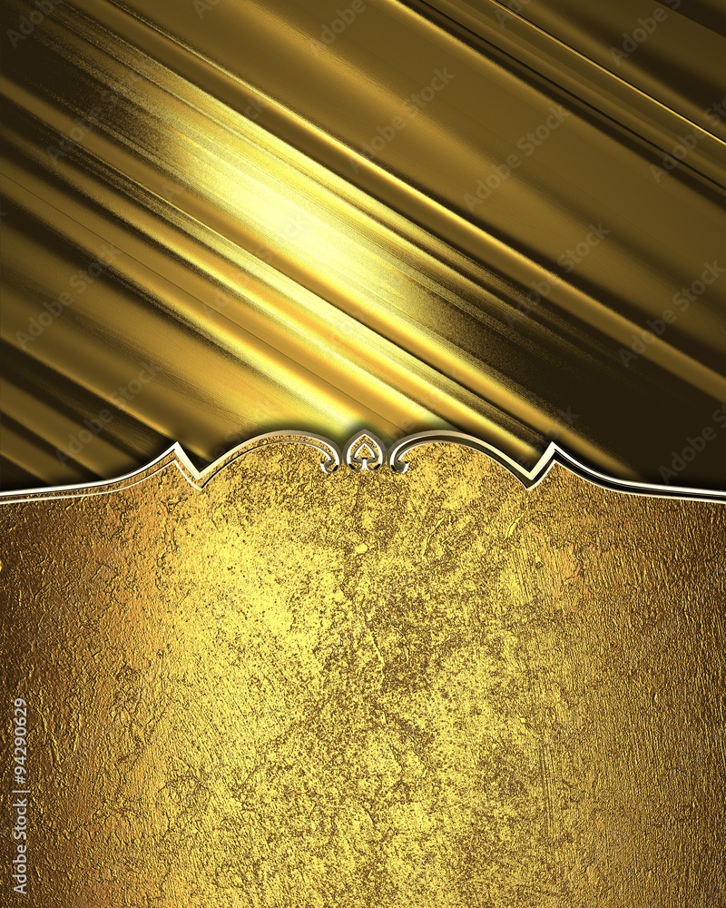 Gold frame with old gold metal on gold texture. Element for design ...