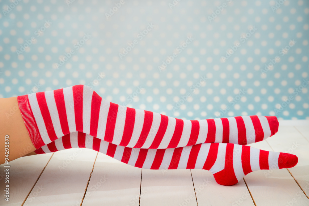 Sexy Santa woman legs Stock Photo | Adobe Stock