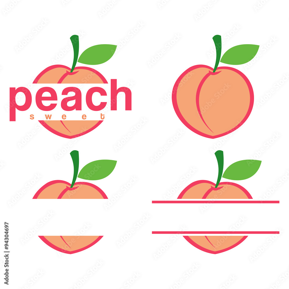 Sweet Peach Fruit Logo Template Stock Vector | Adobe Stock