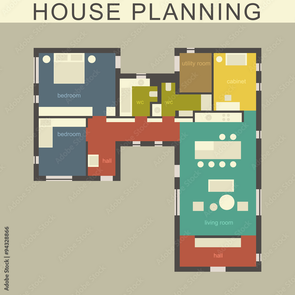 Architectural house plan. Stock Vector | Adobe Stock