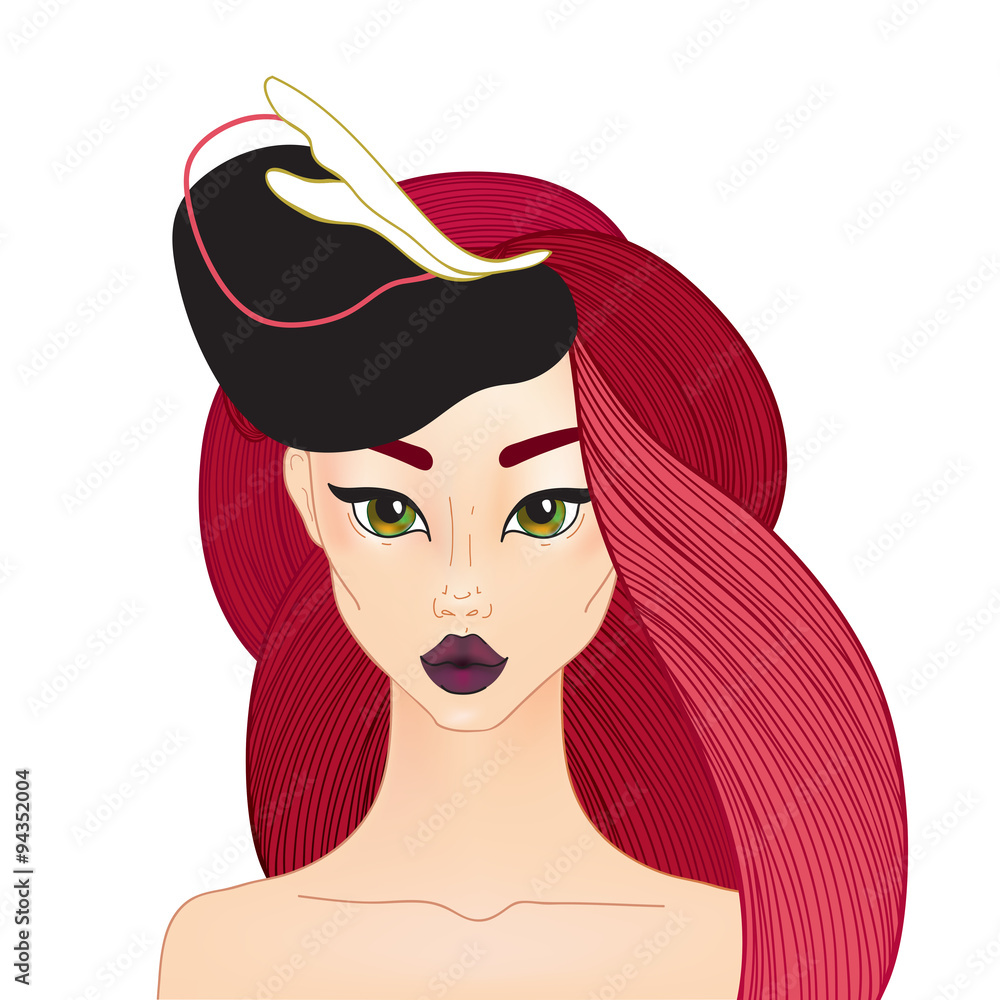 Beautiful young woman Fashion model vector illustration Stock Vector ...