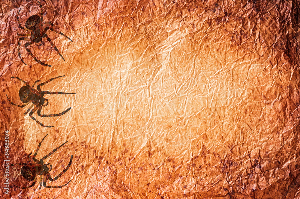 Parchment Paper Background with Spider Silhouettes Stock Photo | Adobe ...
