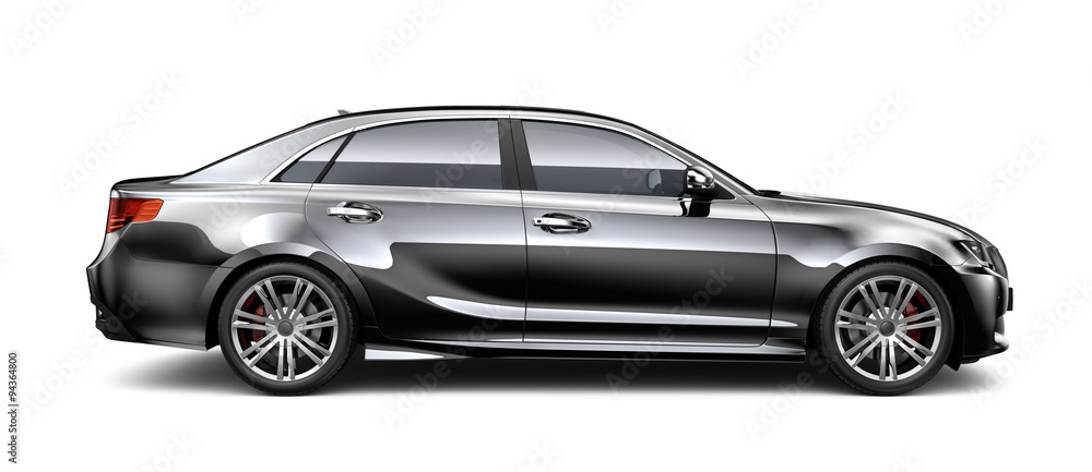 Black luxury car - side view Stock Illustration | Adobe Stock