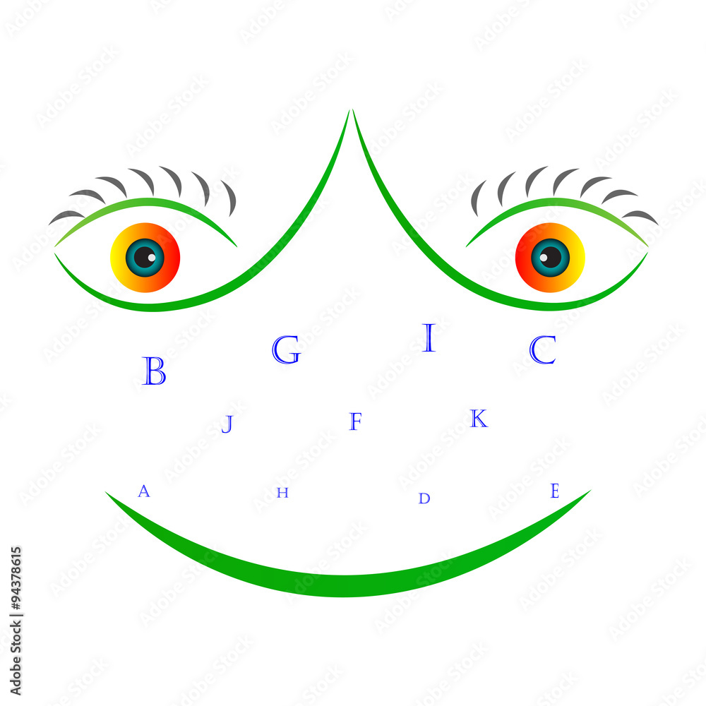 A vector drawing represents vision design isolated on white background ...