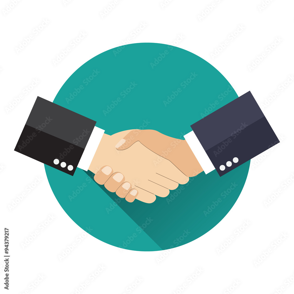 Shake hand flat icon Stock Vector | Adobe Stock