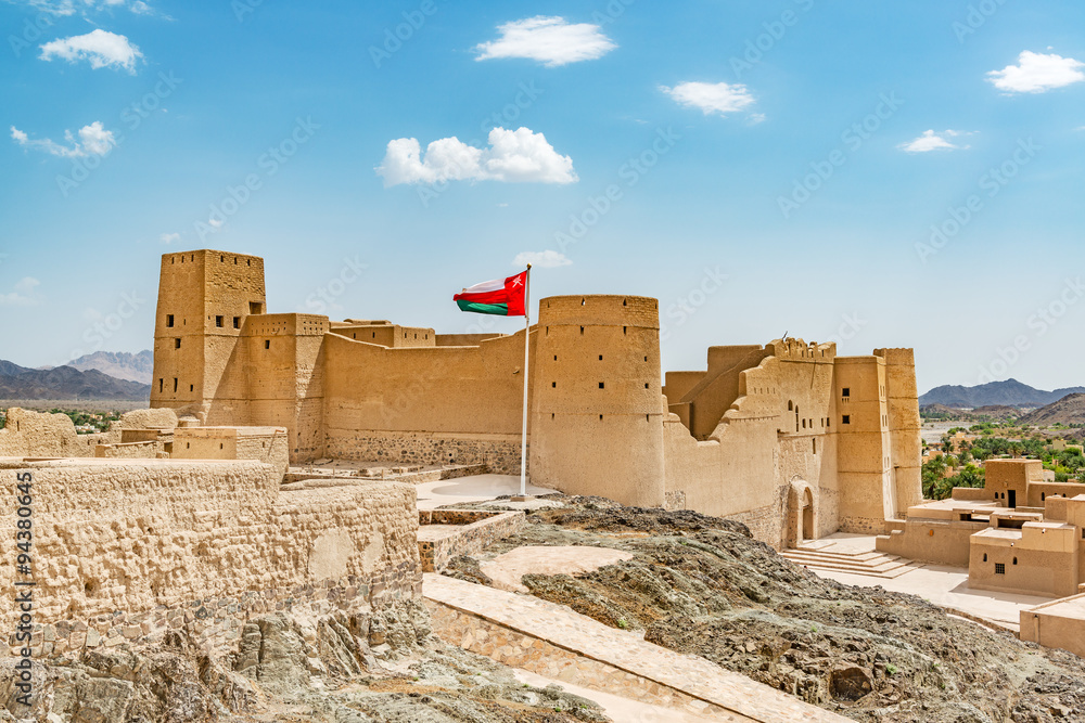 Bahla Fort in Ad Dakhiliya, Oman. It was built in the 13th and 14th ...