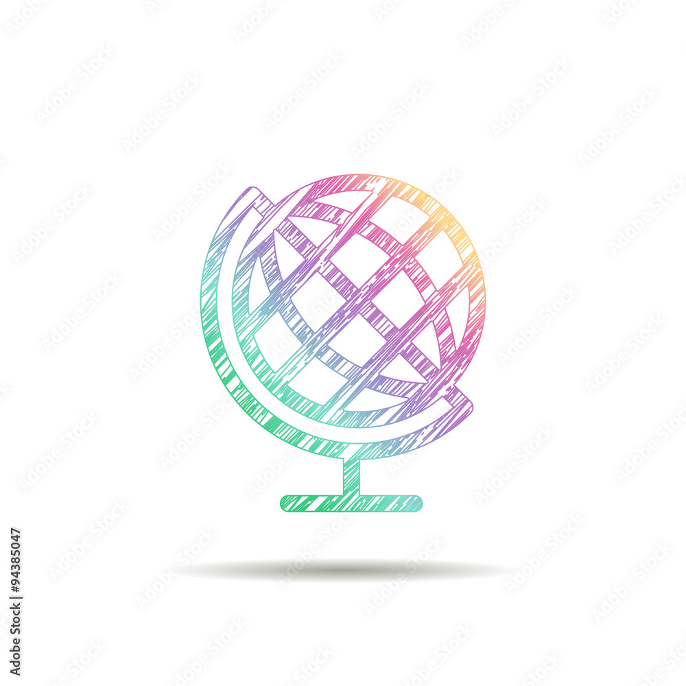 Globe logo painted in the colors of the rainbow Stock Vector | Adobe Stock