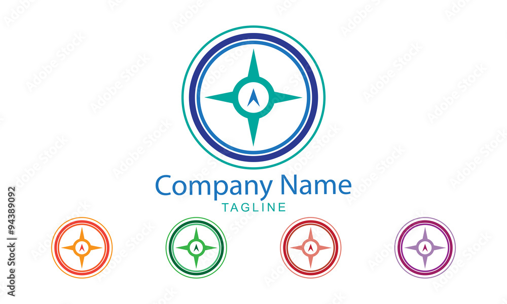 Compass Logo with five color options Stock Vector | Adobe Stock