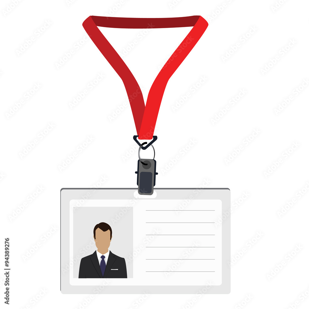 Lanyard with photo Stock Vector | Adobe Stock