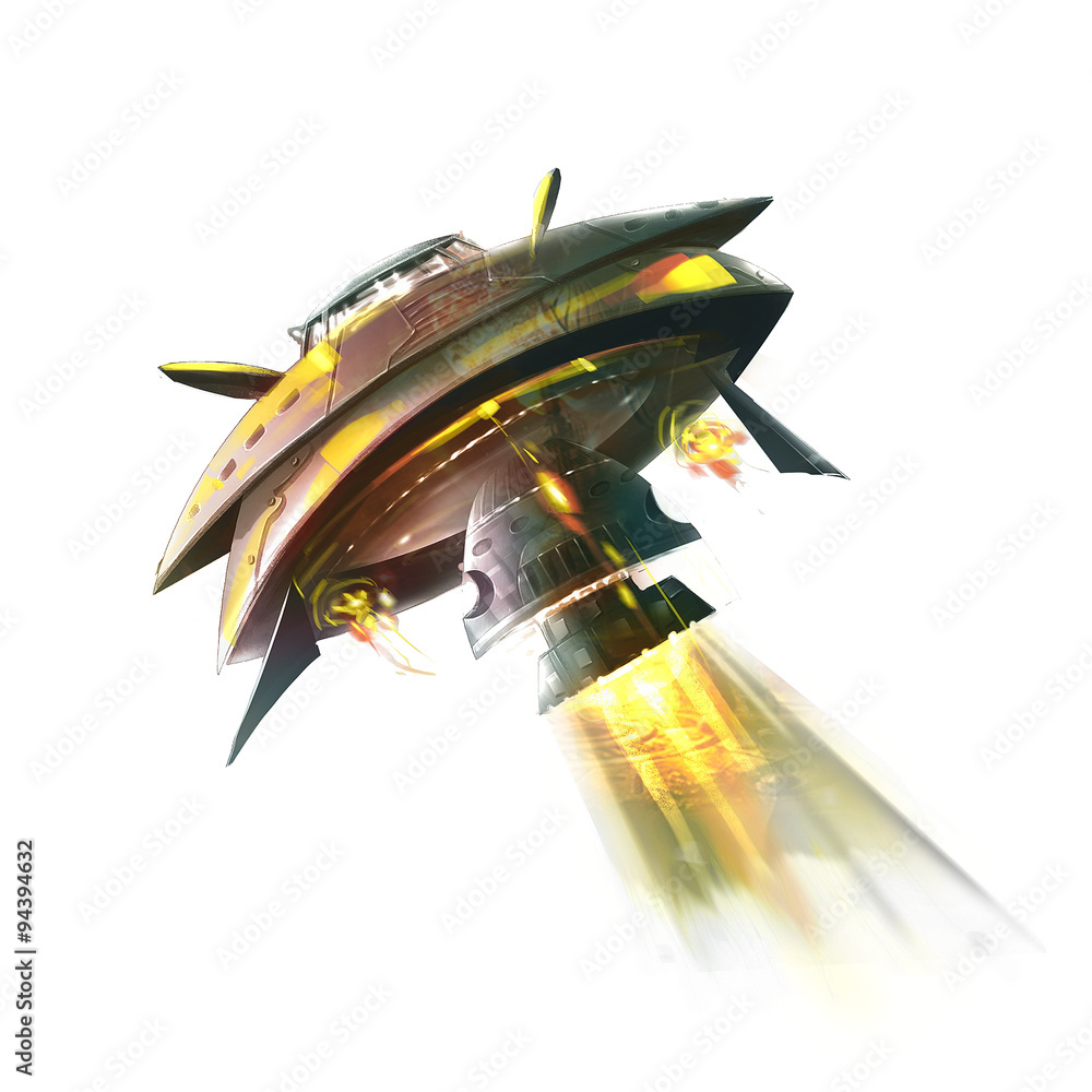 Illustration: The Terrible Huge Invading Alien Mother Ship. Realistic ...