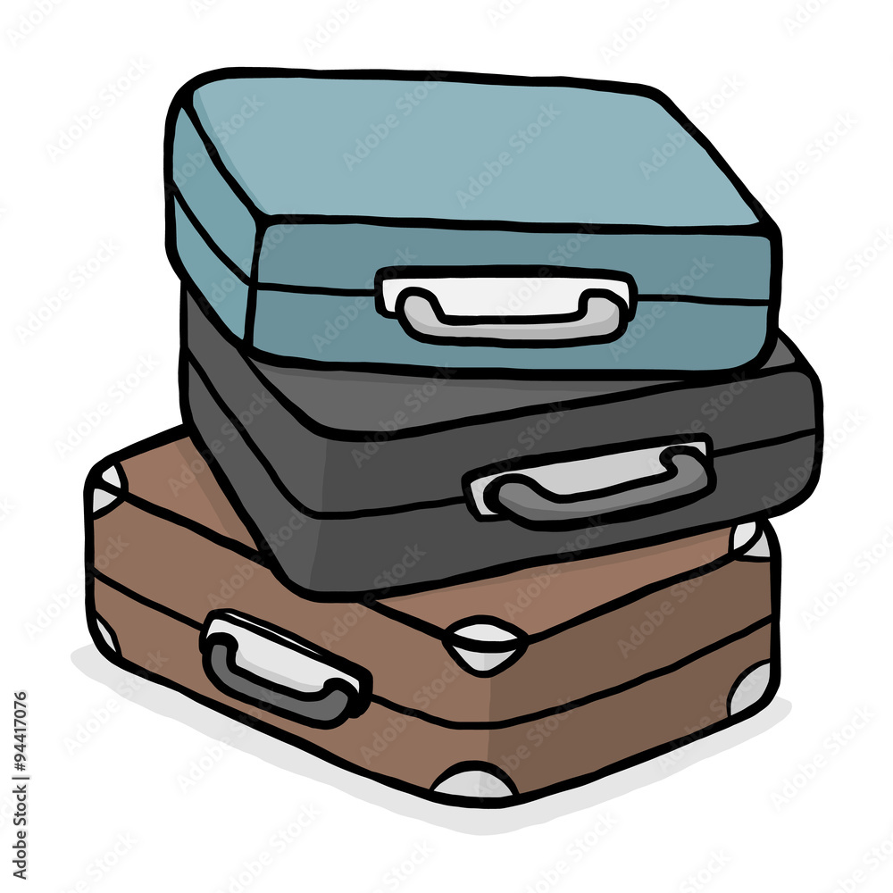 stack of travel bags / cartoon vector and illustration, hand drawn ...