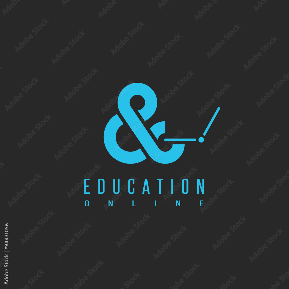 Online education logo, concept university learning technology in ...