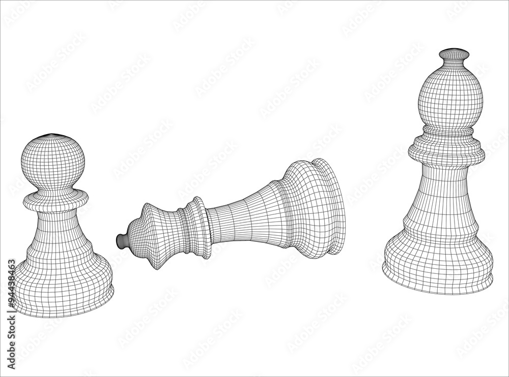 Chess in the vector. The outline of chess. Chess pieces for chess ...