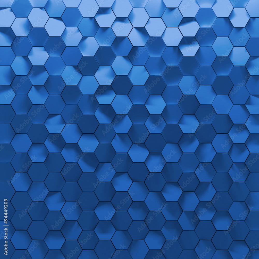 Blue Hexagon Wall Tiles Texture Background Stock Illustration | Adobe Stock