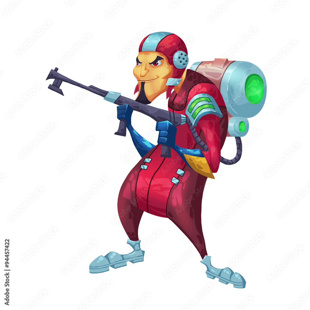 Illustration: The Pyro Fire Shooter with Flamethrower. Element ...