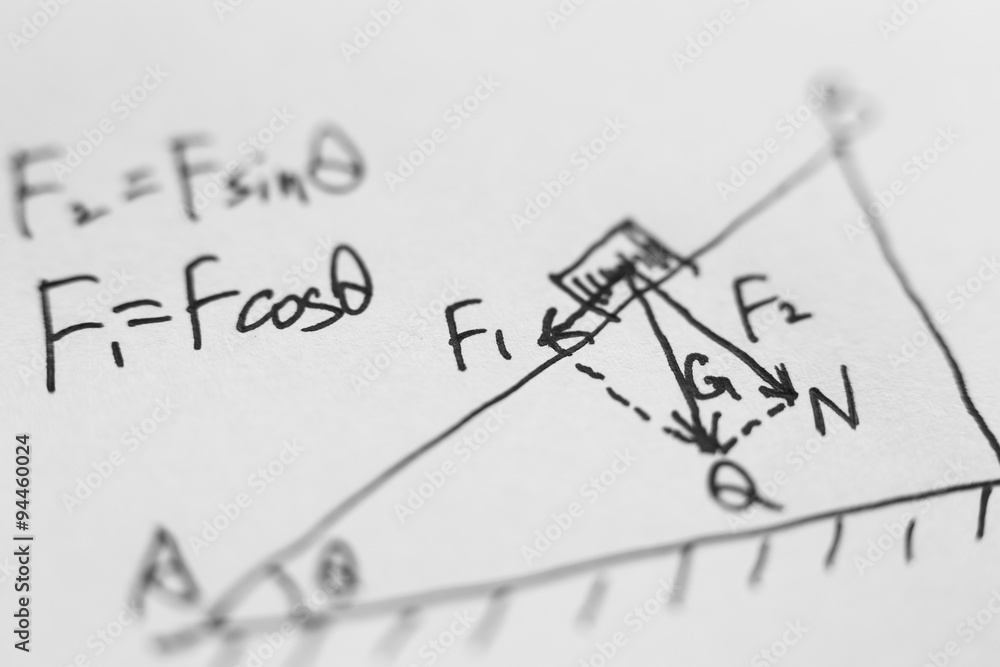 Diagram Of Physics Stock Photo | Adobe Stock