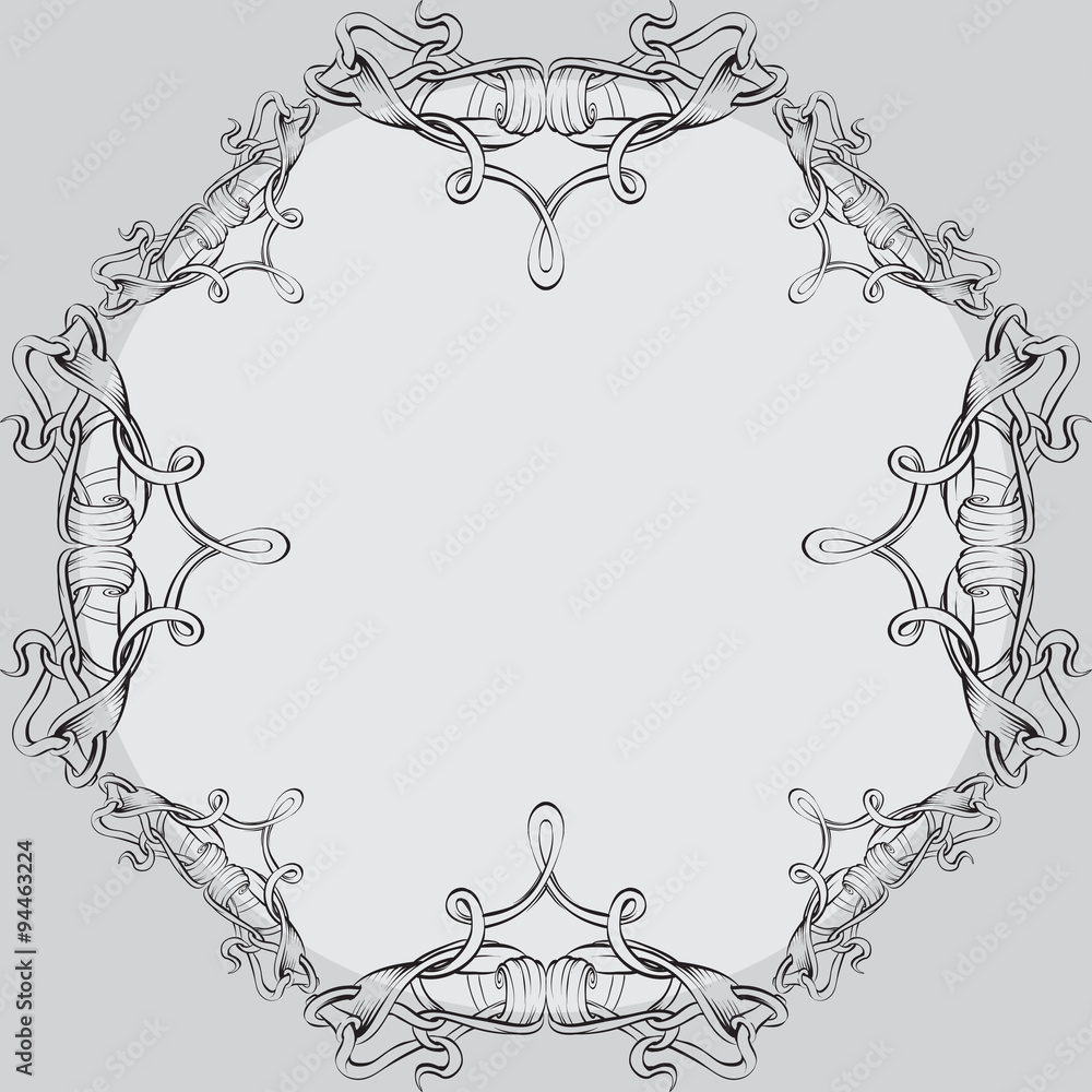 drawing hand vintage frame baroque elements for advertising in vintage ...