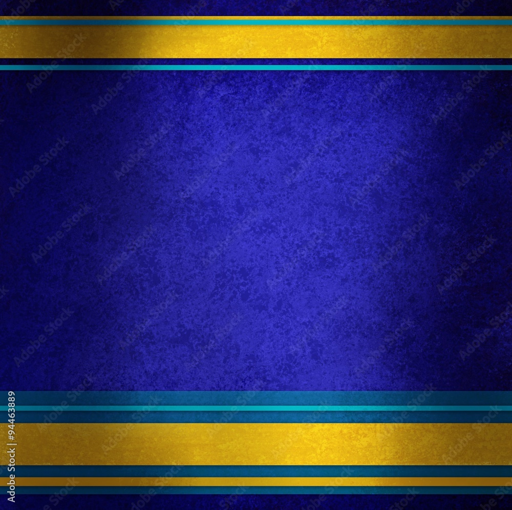 elegant blue background with gold ribbons and blue stripes in random ...