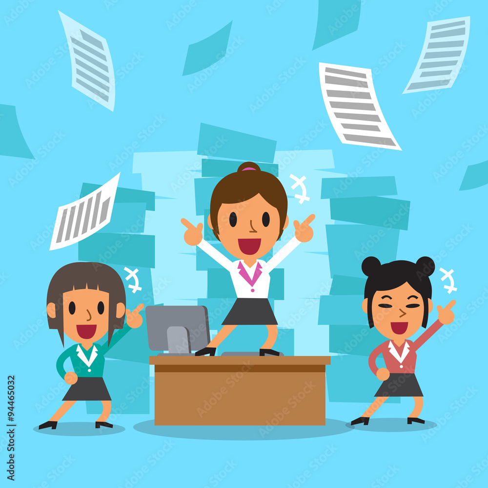 Cartoon business women team Stock Vector | Adobe Stock