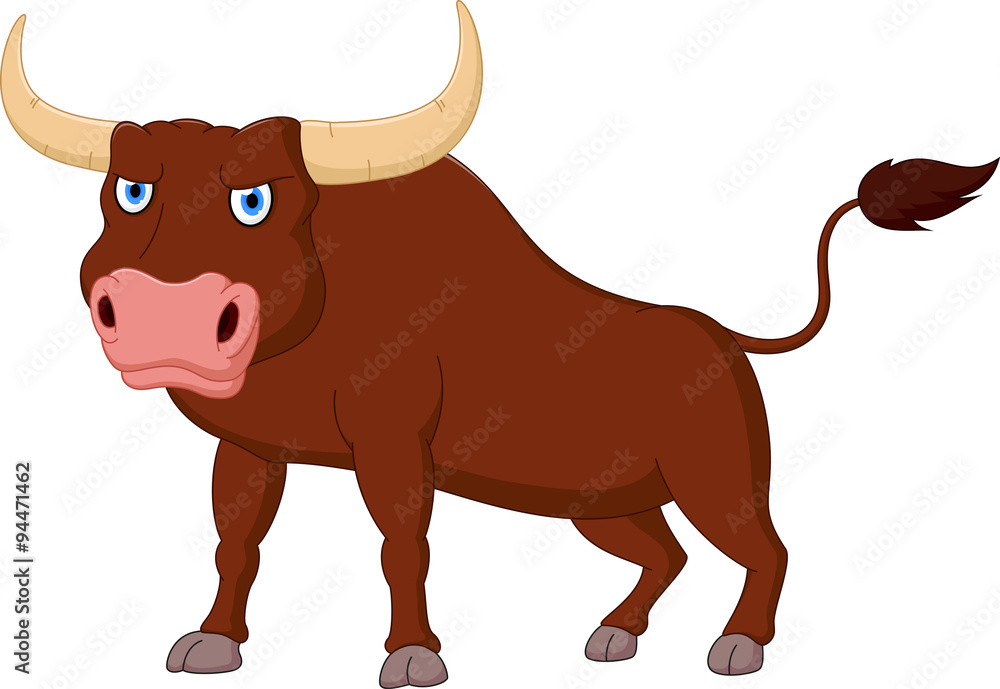 angry bull cartoon Stock Vector | Adobe Stock