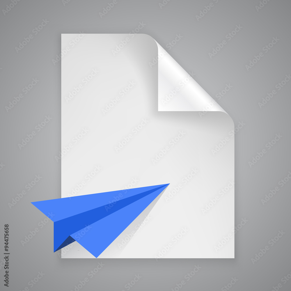 Paper symbol airplane Stock Vector | Adobe Stock