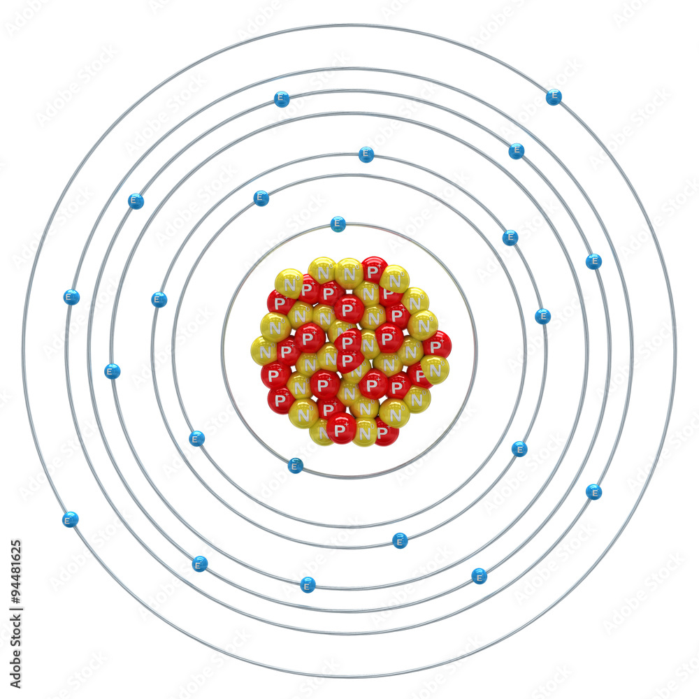 Titanium atom on a white background Stock Illustration | Adobe Stock