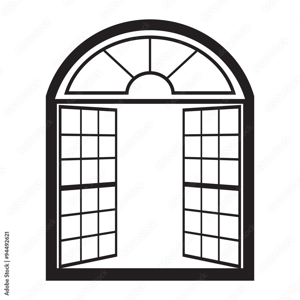 Open Window Vector Clipart