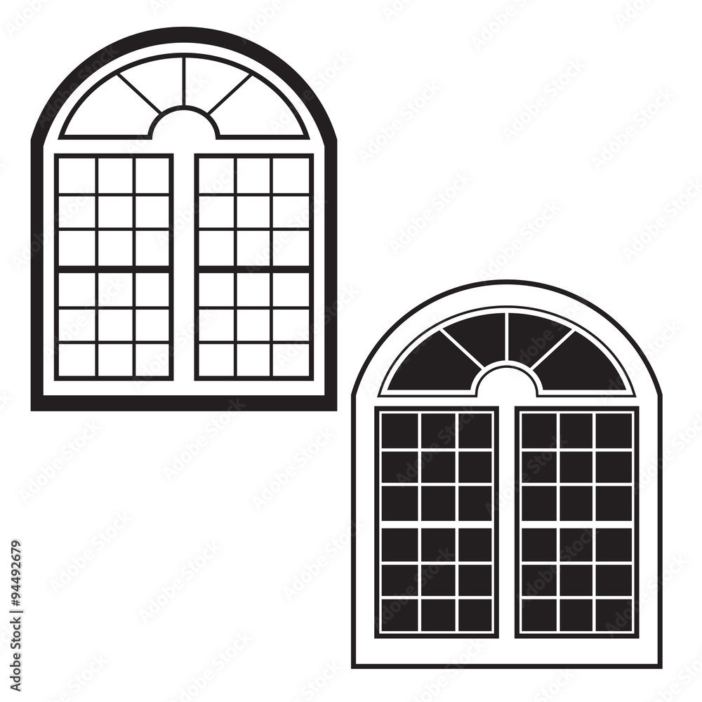 WINDOW SILHOUETTE OUTLINE VECTOR Stock Illustration | Adobe Stock