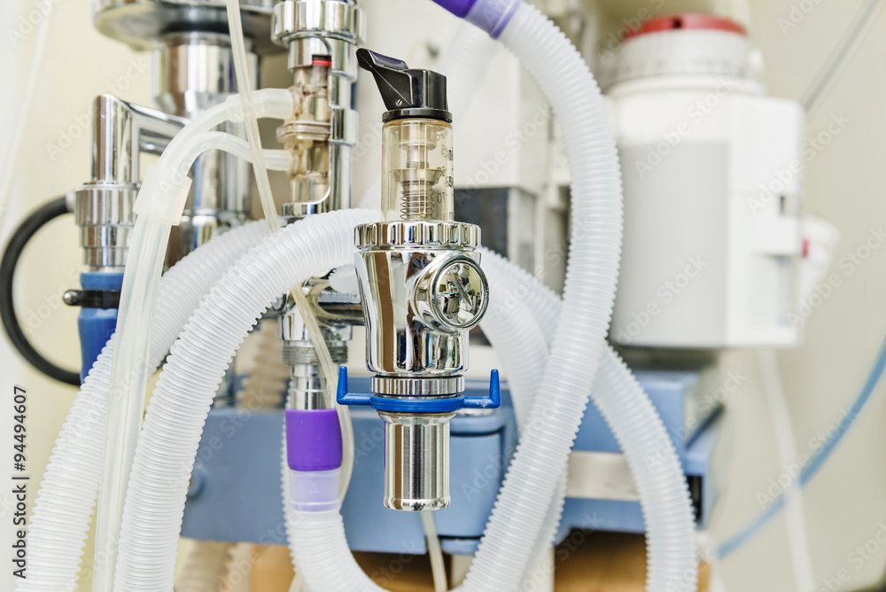 Respiratory machine for artefitial ventilation and anesthesia Stock ...