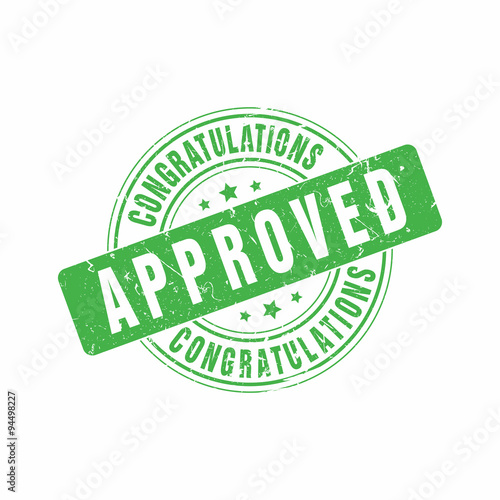 Vector Congratulations Approved stamp Stock Vector | Adobe Stock