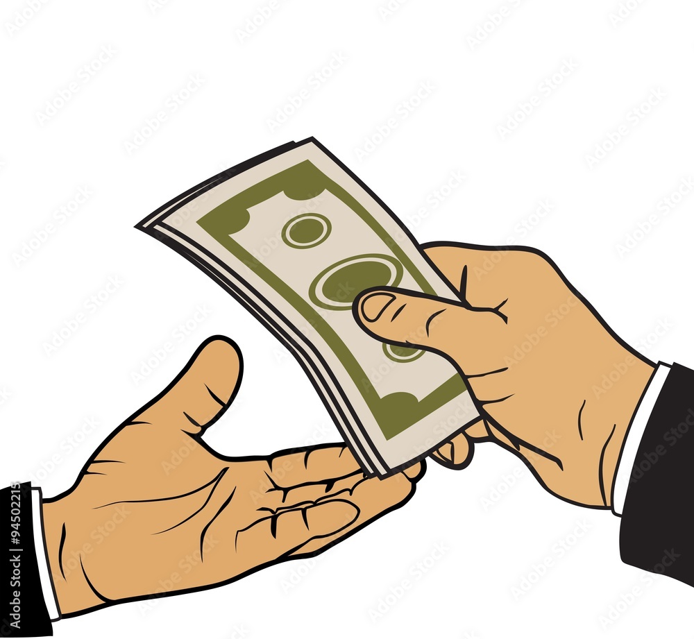 hand with money,money transfer vector Stock Illustration | Adobe Stock