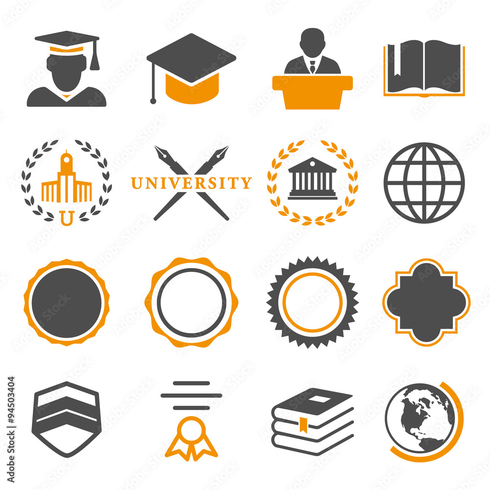 University Icons vector de Stock | Adobe Stock