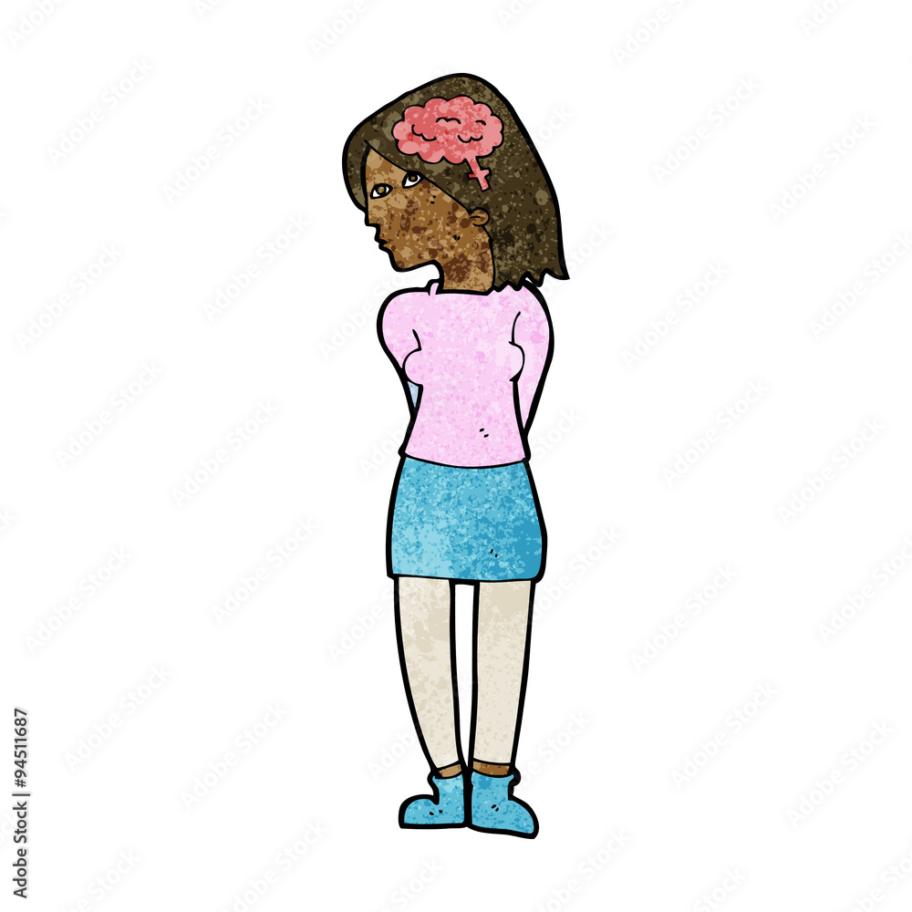 cartoon brainy woman Stock Vector | Adobe Stock