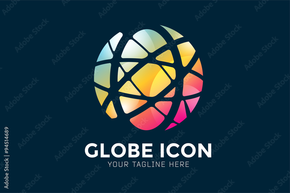 Vector abstract earth globe logo design Stock Vector | Adobe Stock