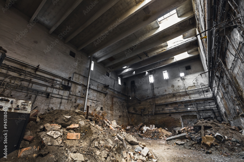 garbage room in an abandoned factory building Stock Photo | Adobe Stock