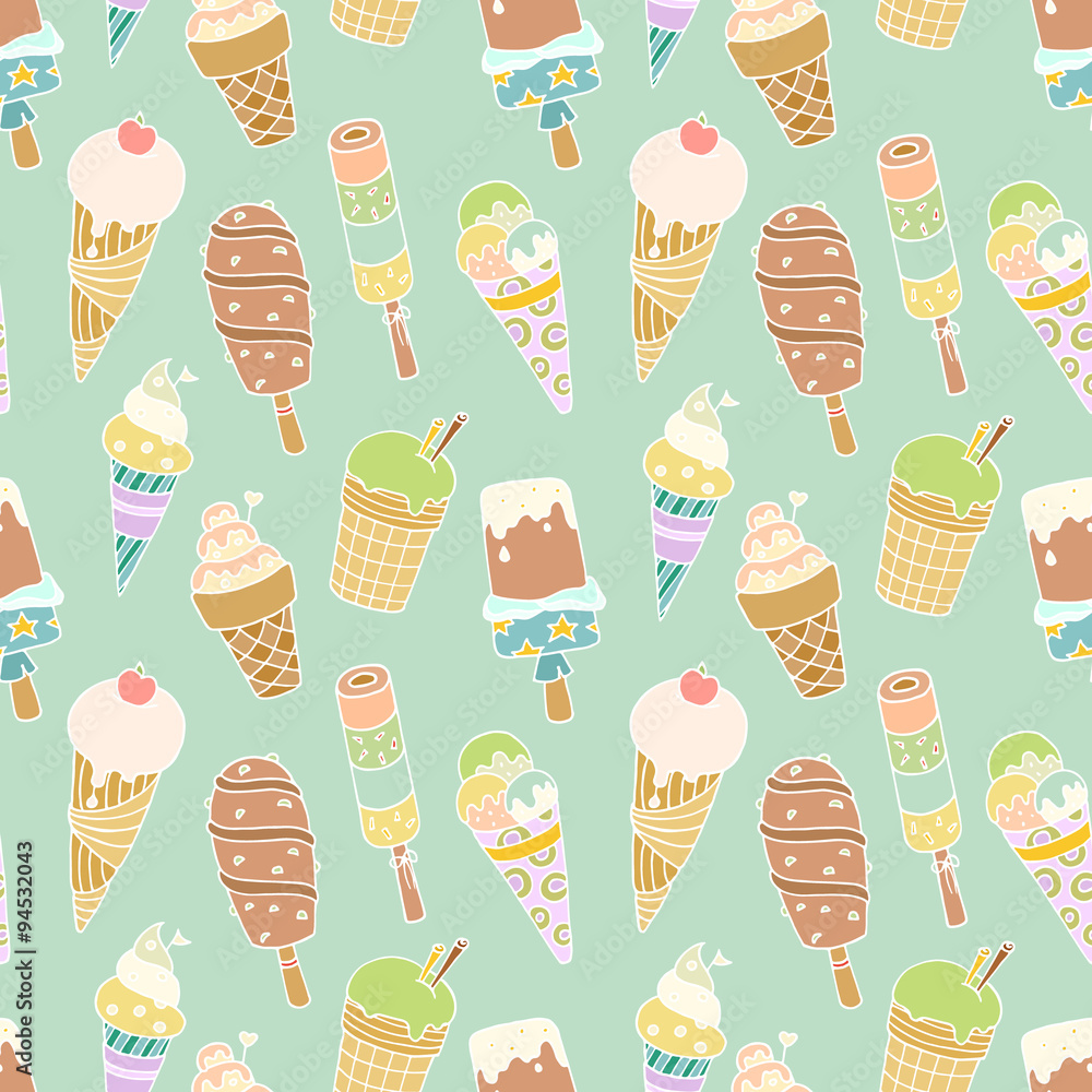 Cute Ice Cream Cartoon Wallpaper