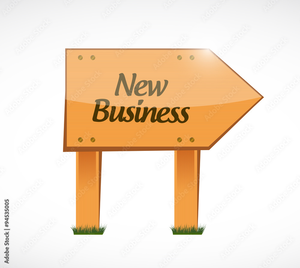 new business wood sign concept illustration Stock-Illustration | Adobe ...