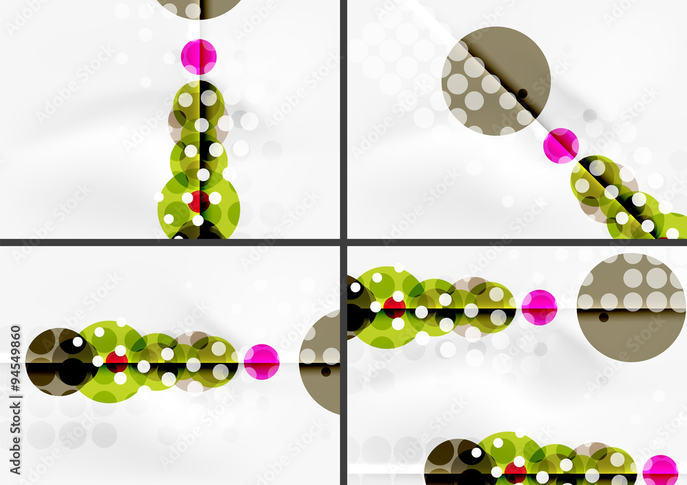 Set of circle shape design abstract backgrounds with light effects and ...