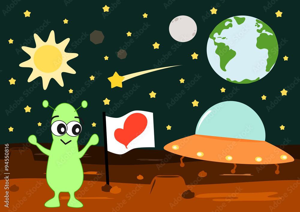 Cartoon Aliens On Mars