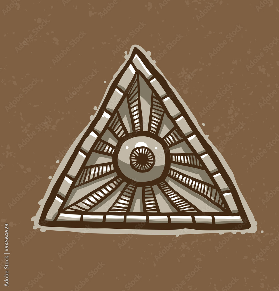 Vector Masonic symbol, round eye in the center. Image of Masonic symbol ...