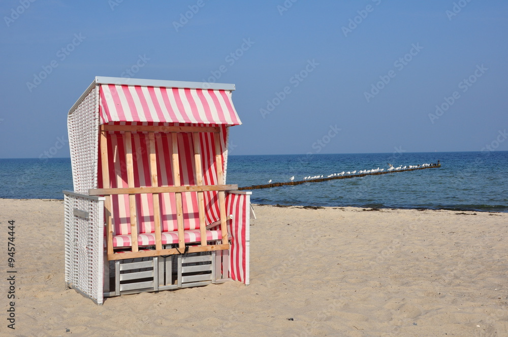 Strandkorb am Ostseestrand Stock Photo | Adobe Stock