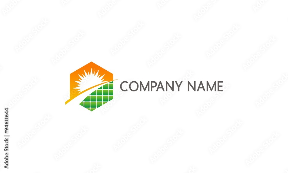 solar panel sun energy company logo Stock Vector | Adobe Stock