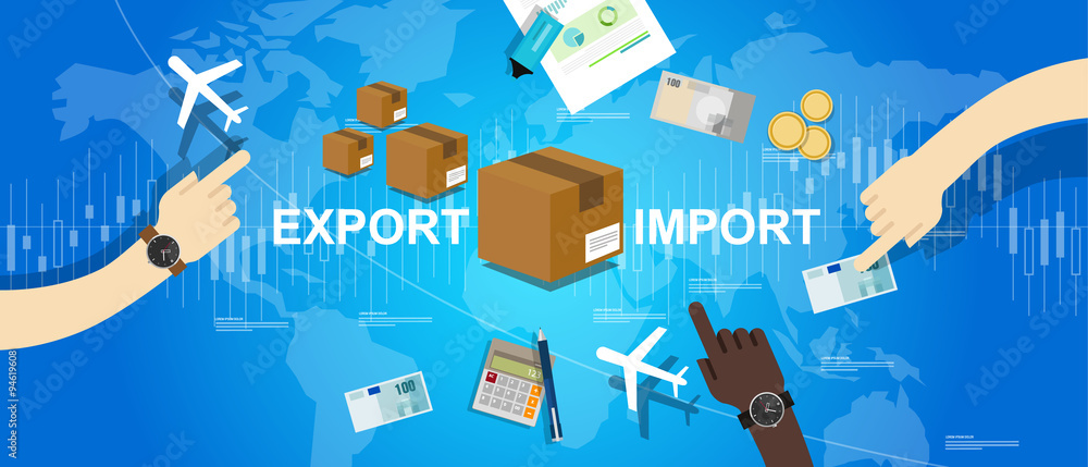 export import global trade world map market international Stock Vector ...