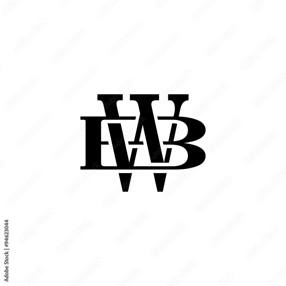 Letter B and W monogram logo Stock Vector | Adobe Stock