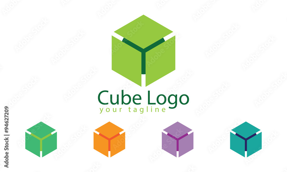 Cube Logo Vector With Five Color Options Stock Vector | Adobe Stock
