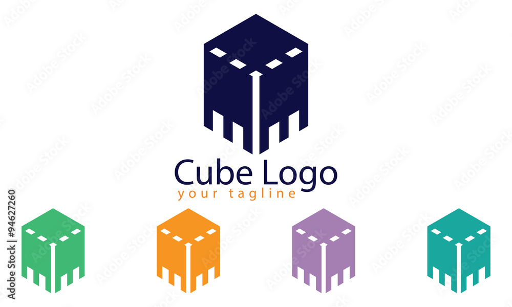 Cube Logo Vector With Five Color Options Stock Vector | Adobe Stock