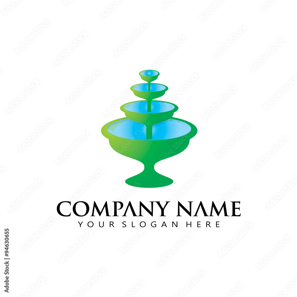 fountain Logo Icon Vector vector de Stock | Adobe Stock