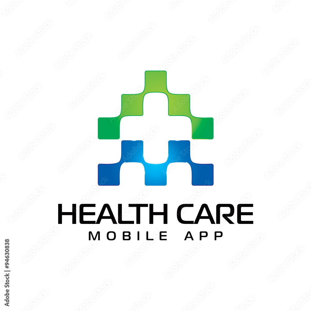 initial A M health care mobile app cross Logo Icon Stock Vector | Adobe ...